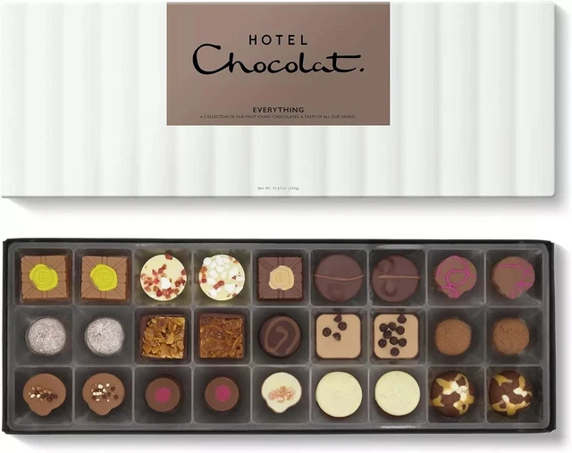 HOTEL CHOCOLAT EVERYTHING Sleekster 355g - Assortment of 27 Milk White ...