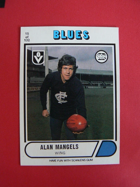 CARLTON BLUES ALAN Mangels 1976 Scanlens AFL/VFL card near mint $14.00 ...
