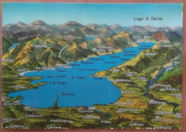 LAGO DI GARDA - Mappa Pianta Piantina Cartina Carta Map Planimetria EUR ...