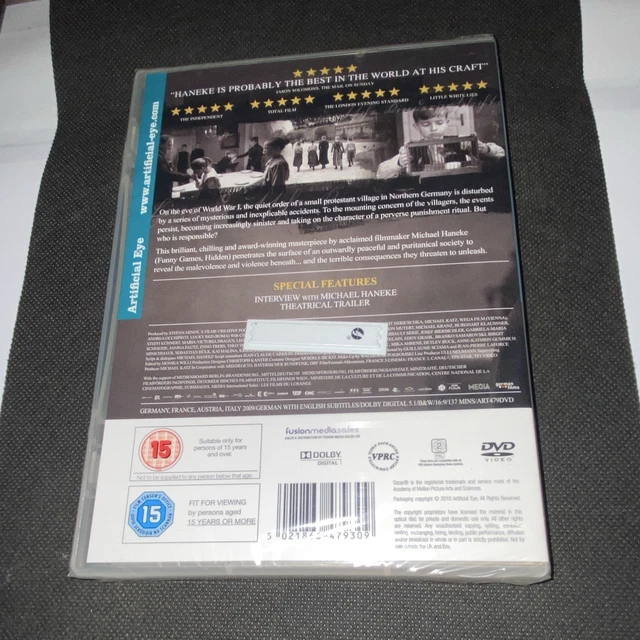 ARTIFICIAL EYE THE White Ribbon DVD 15 Michael Haneke Christian Friedel ...