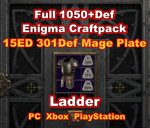 ENIGMA CRAFTPACK LADDER S3 Archonplatte Diablo 2 Resurrected D2R SC PC ...