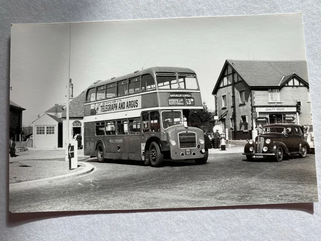 BUS PHOTO WHITE Cross Roundabout Double Decker LD6B ECW West Yorkshire ...