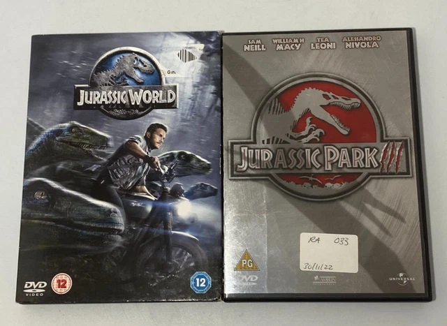 JURASSIC PARK 3 & Jurassic World DVD x2 Bundle Trilogy Rated 12 ...