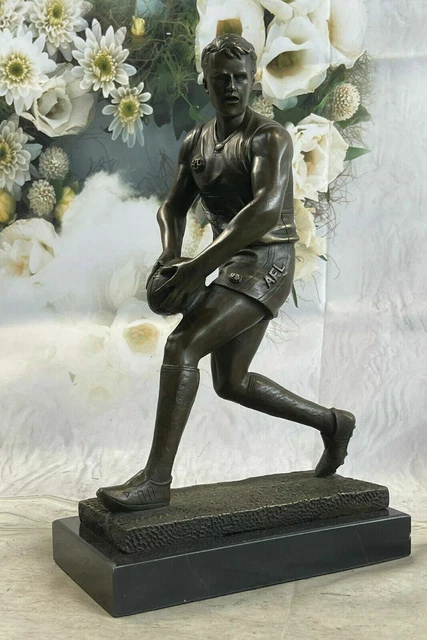 LARGE MUSCULAR RUGBY Player By Milo Sculpture Statue Bronze Figurine ...