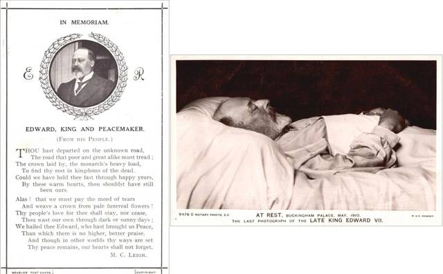 1910 DEATH BED of King Edward VII Last Photo Taken Downey & In Memoriam ...