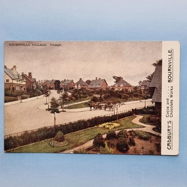 ADVERT POSTCARD C1910 Bournville W. Midlands Cadbury Chocolate Village ...