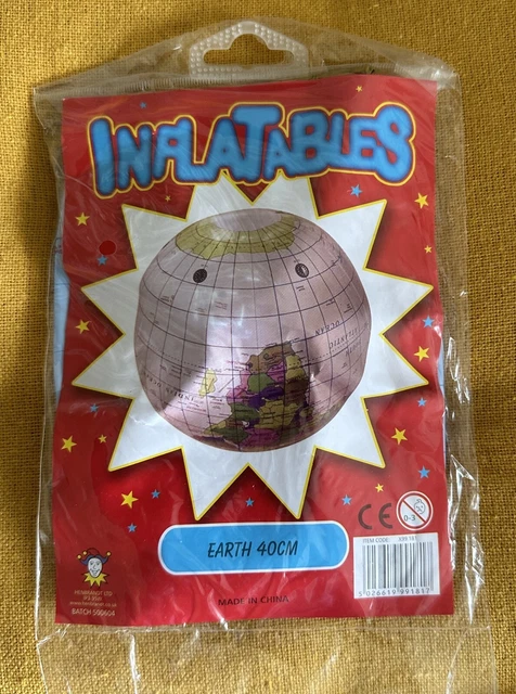 LARGE 40CM INFLATABLE World Earth Globe Atlas Map Geography Beach Ball ...
