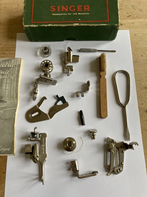 VINTAGE SINGER SEWING Machine Parts/ Attachments In Original Box & Old ...
