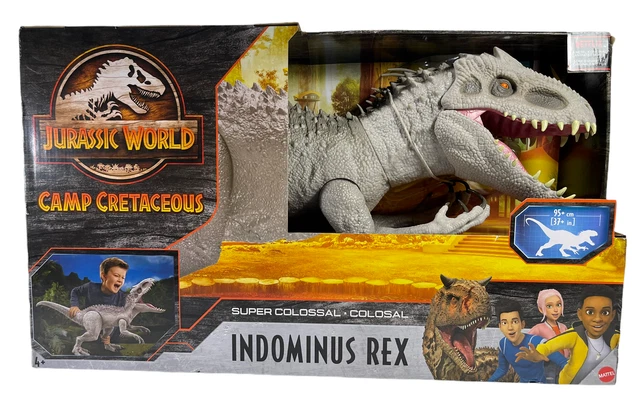 JURASSIC WORLD SUPER Colossal Indominus Rex Mattel 37" Camp Crustaceous ...