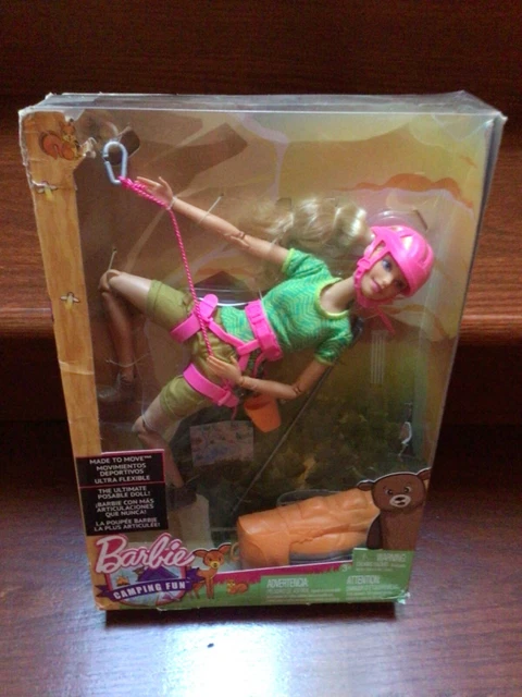 BARBIE CAMPING FUN Rock Hiking Made-To-Move Posable FGC97 NEW Mattel ...