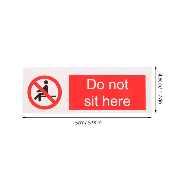 DO NOT SIT Here Sticker Safety Sign Wall Office The Stickers £4.55 ...