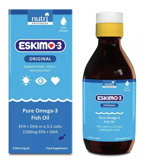 NUTRI ESKIMO-3 ORIGINAL 210ml support Brain, Vision + Heart Function. £ ...