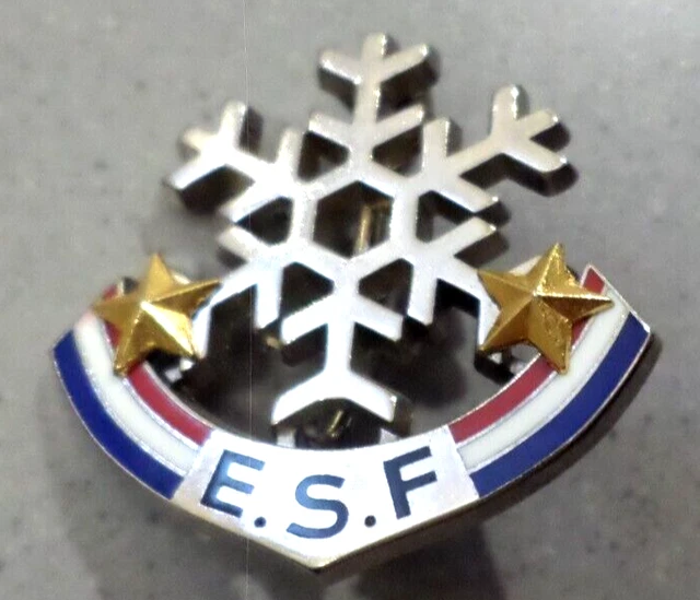 BROCHE DE SKI / Flocon Esf 2 Etoiles / Insigne Medaille Brevet Niveau ...