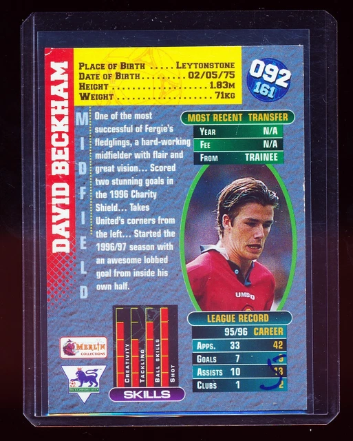 1996 MERLIN PREMIER Gold DAVID BECKHAM Rookie RC!!! Raro EUR 39,00 ...