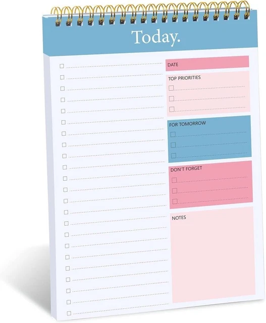 TO DO LIST Notepad - 9.92" x 6.53" Daily Planner Notepad Undated 52 ...
