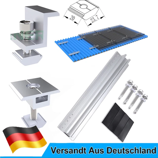 MODULI SOLARI SUPPORTO alluminio lamiera trapezoidale tetto piano ...