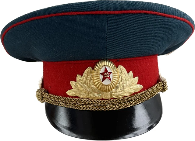 SOVIET MILITARY VISOR Cap Army Hat High Rank Officer Commander 58 cm ...
