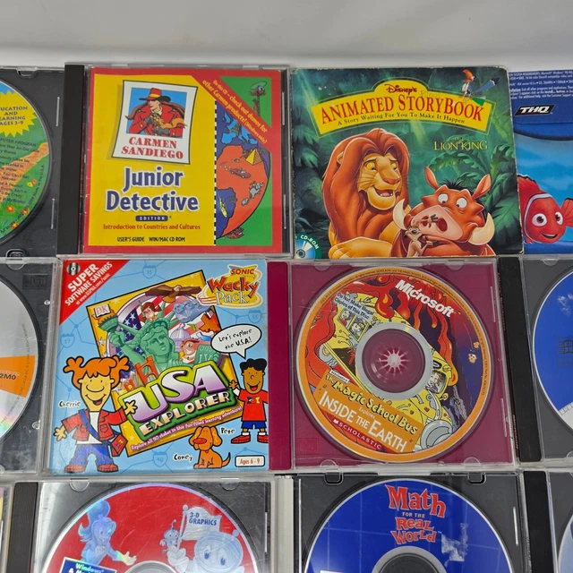 VINTAGE PC CHILDREN'S 19 Game Lot Windows 95-XP CD-ROM Hoyle ...