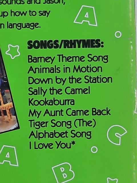 BARNEY - BARNEYS Alphabet Zoo (VHS, 1994) émission de télévision ...