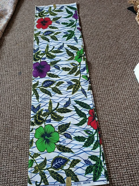 H. B. GUARANTEED Super Wax Java African Print Material 6 Yards Length ...
