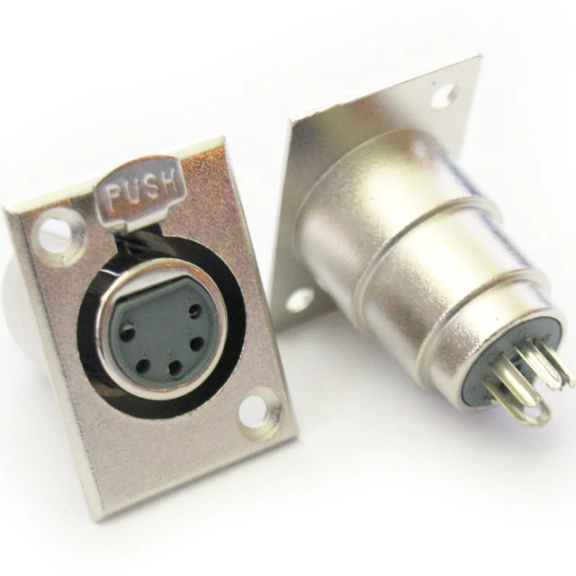 XLR 5 PIN/POLE Female Solder Connector - Chassis/Patch Panel Mount ...