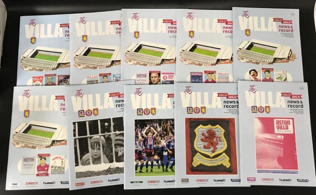 ASTON VILLA PROGRAMMES Bundle Official News & Records x19 2006 2007 ...