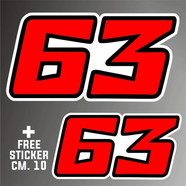 ADESIVO 63 BAGNAIA moto gp car sticker aufkleber + 1 FREE STICKER CM ...