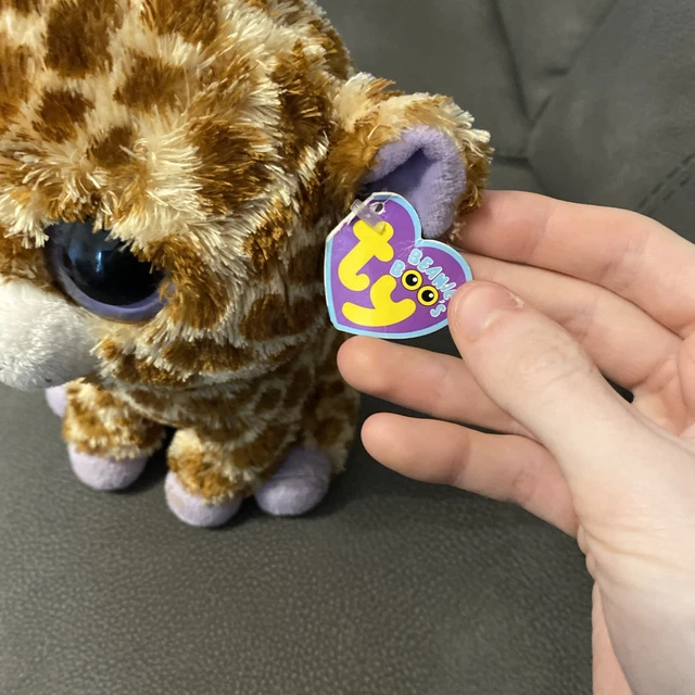 RARE TY BEANIE Boos Boo 2010 Safari the Giraffe (Solid Eyes) 6" Read ...