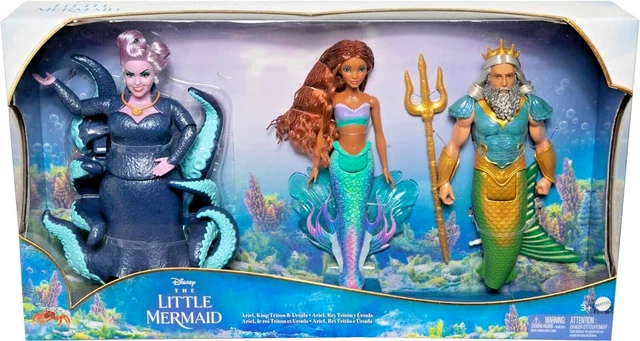 MATTEL DISNEY THE Mermaid Arielle King Triton Ursula Set Fairy Dolls £ ...