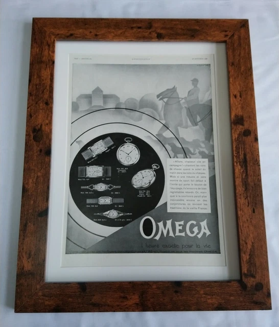 ART DECO ADVERT Omega Watch 1930 Original Framed Superb Condition £45. ...