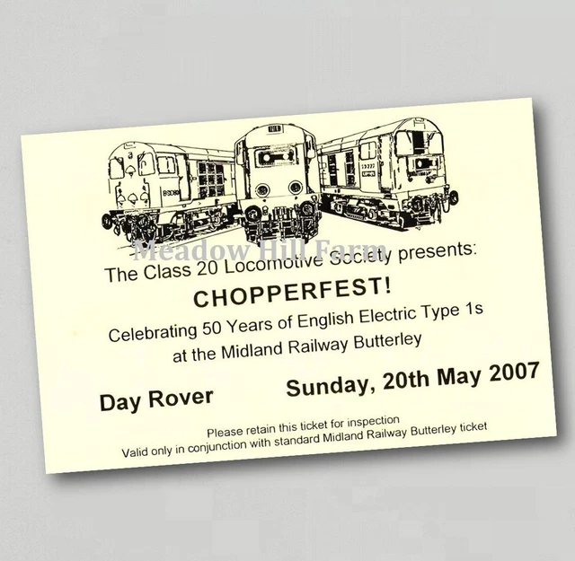 FRIDGE MAGNET BR Class 20 Diesel locomotive Chopperfest Ticket British ...