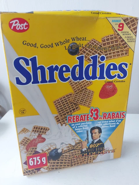 RARE JAMES BOND Goldeneye Shreddies Cereal Box - Post Canada 1995 £49. ...