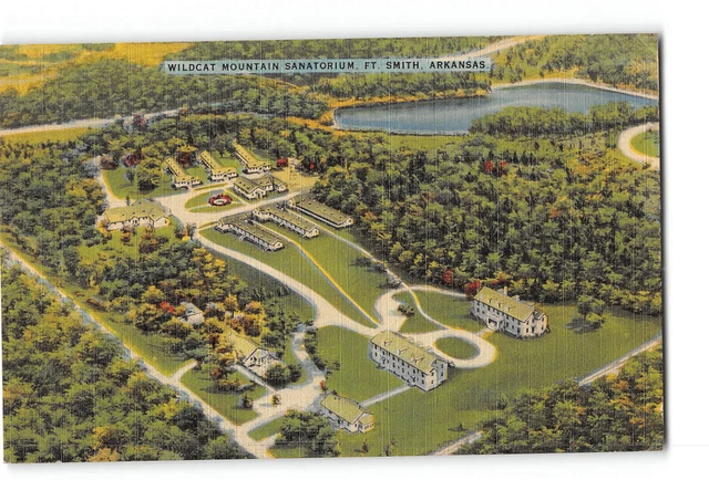 FT SMITH ARKANSAS AR Postcard 1943 Wildcat Mountain Sanatorium Aerial ...