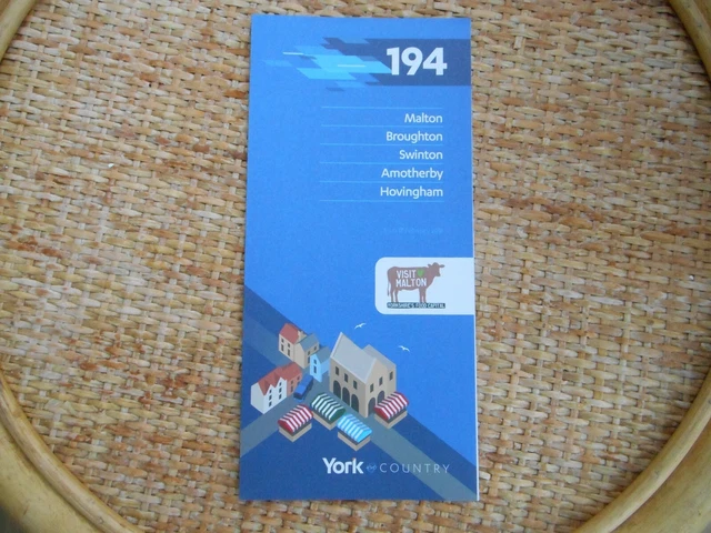 TRANSDEV YORK SERVICE 194 bus timetable leaflet dated February 2018 £1. ...