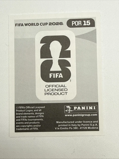 PANINI FIFA WORLD Cup 2026 Cristiano Ronaldo POR 15 Player Portrait ...
