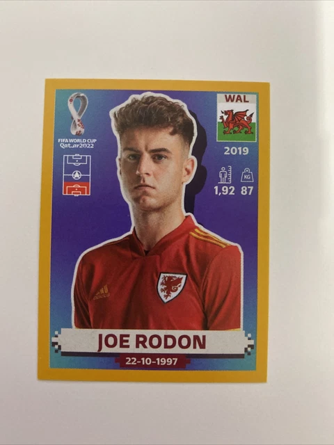 PANINI WORLD CUP Qatar 2022, Joe Rodon, WAL 10, GOLD Sticker Exclusive ...