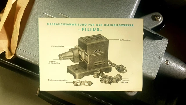 ANTIQUE GLASDIA PROJECTOR With Diaschlitten-Filius 1950.Jahre Function ...
