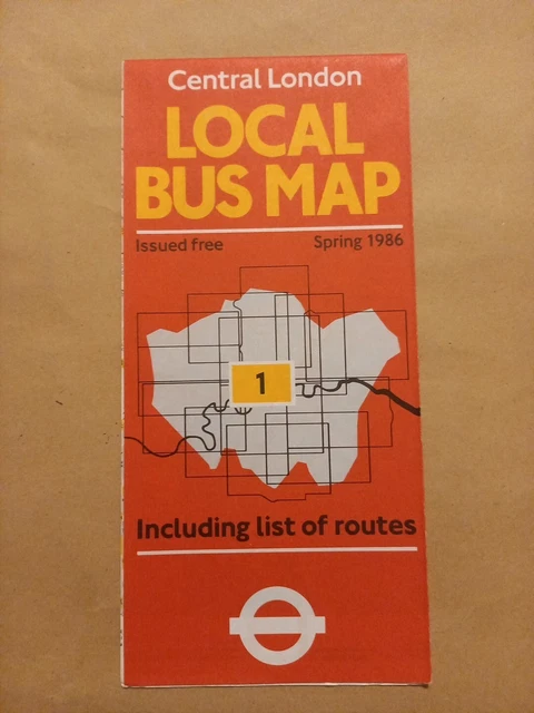 1967 LONDON TRANSPORT Central Buses map . Original folded Pocket ...