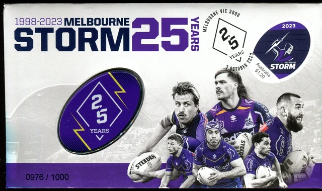 2023 MELBOURNE STORM NRL Club 25 Years Medallion Cover 0976/1000 £27.67 ...