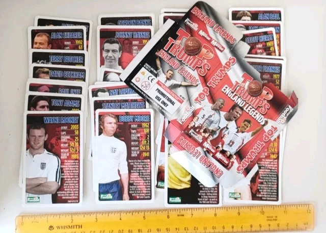 TOP TRUMPS ENGLAND Football Legends 40 Playing Cards with Box 2010 ...