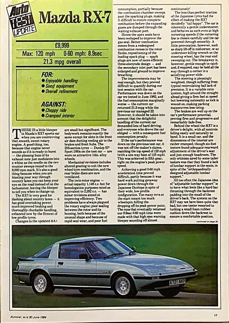 AUTOCAR MAGAZINE 30-JUN-84 - Mazda RX-7, Honda Civic, Lancia Delta HF ...