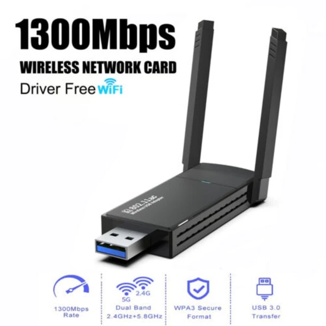 PC WI-FI DONGLE RTL8812BU USB Dual Band Wifi Adapter 1300Mbps External ...