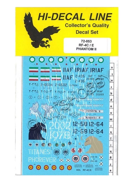 HI-DECAL 1/72 MCDONNELL Douglas RF-4C / RF-4E Phantom II Decal $9.50 ...