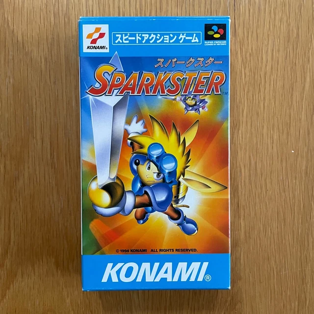 SPARKSTER NINTENDO SUPER Famicom SFC KONAMI 1994 Giappone QUASI NUOVO ...