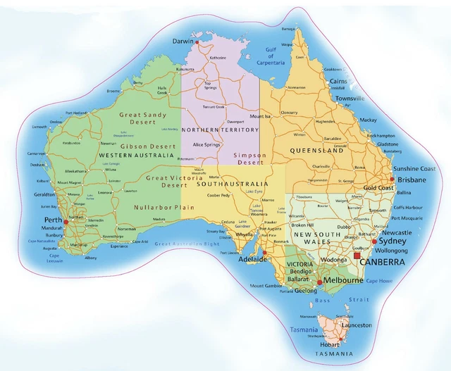 NEW AUSTRALIA MAP Decal Sticker Caravan RV Picnic table - 46cm wide x ...