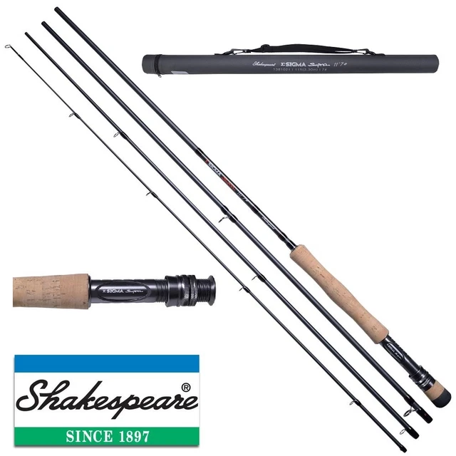 SHAKESPEARE NEW SIGMA Supra Fly Fishing Rod Carbon + Case - Trout ...