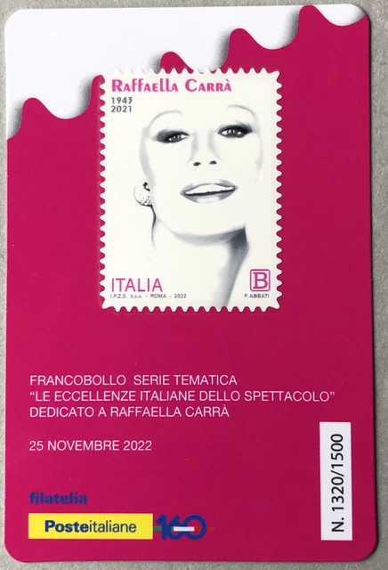 ITALIA 2022 RAFFAELLA Carra' Tessera Filatelica Francobollo EUR 14,99 ...