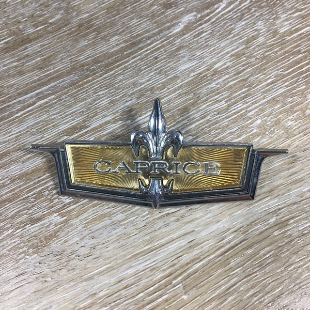 VINTAGE CHEVY CAPRICE Emblem Original GM Ornament Panel Metal 3.75 ...