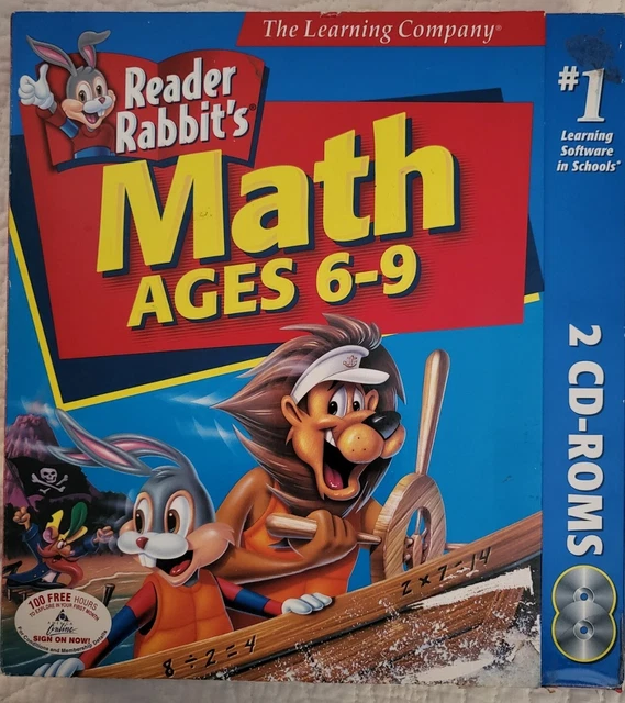 READER RABBIT MATH Ages 6-9, 2 CD set $9.99 - PicClick