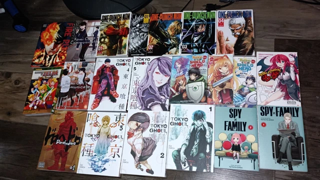 HUGE MANGA LOT (One Punch Man, Tokyo Ghoul, Shield Hero, Spy x Family ...